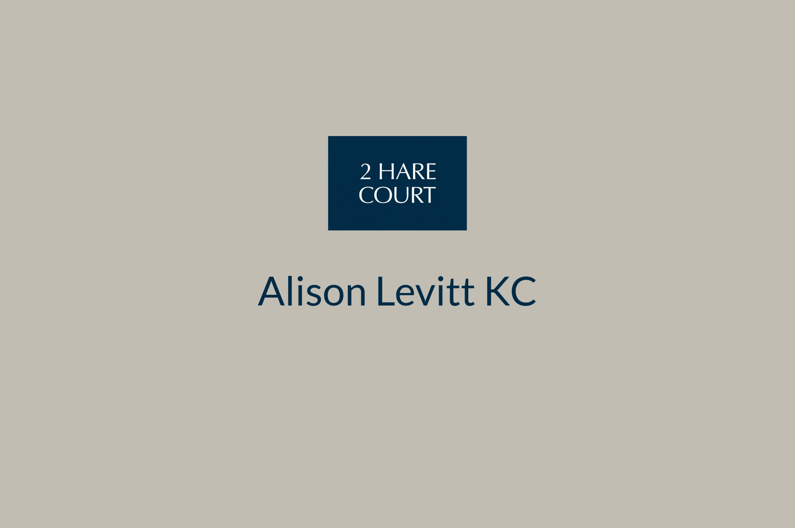 Alison Levitt KC - 2 Hare Court | London Barristers Chambers